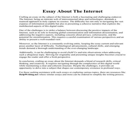 Essay About The Internet | PDF