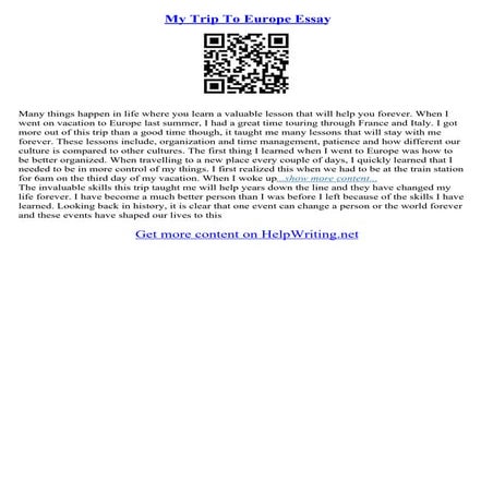 Essay About Trip | PDF