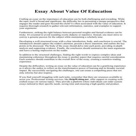 Essay About Value Of Education.pdf