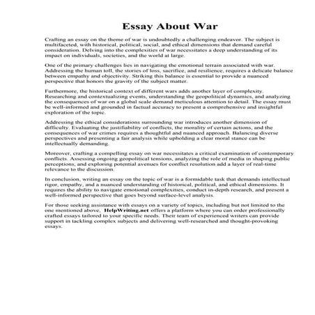 Essay About War | PDF