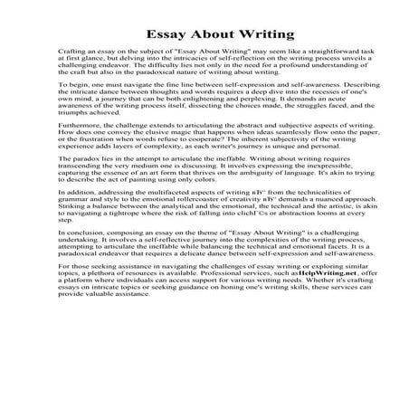 Essay About Writing | PDF