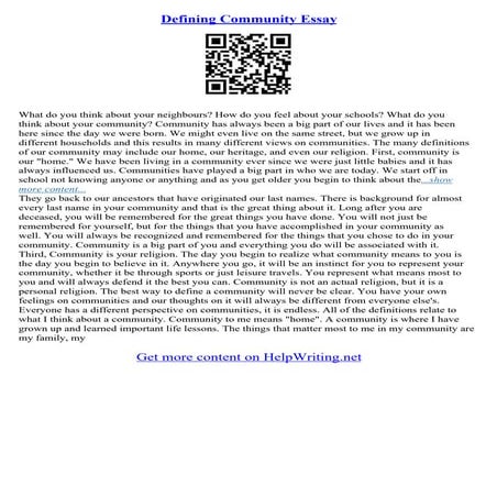 Essay About Your Community | PDF | Christianity | Religion & Spirituality