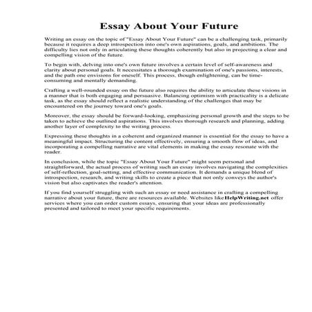 Essay About Your Future | PDF