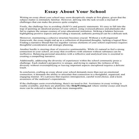 Essay About Your School | PDF