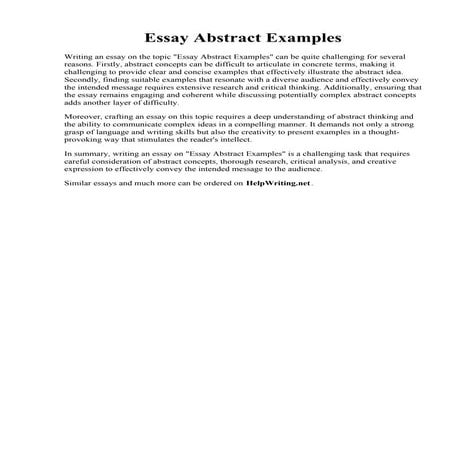 Essay Abstract Examples.pdf | Homework and Study | Education
