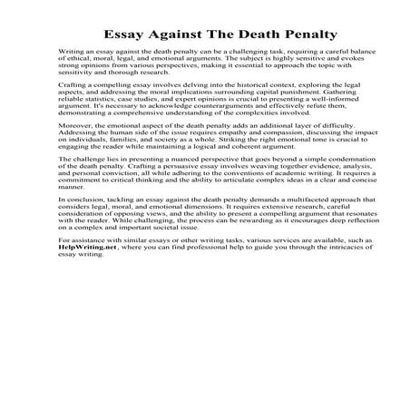 Essay Against The Death Penalty | PDF | Rodeo | Sports