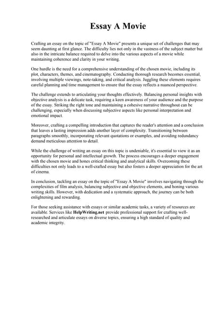 Movie Review Essays.pdf | Screenwriting | Content Production