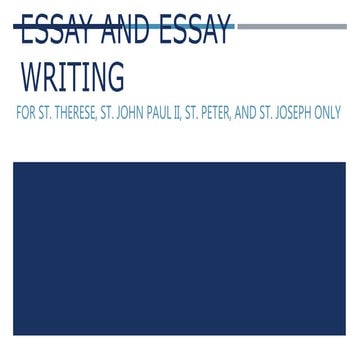 Essay and Essay writing | PPT