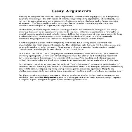 Essay Arguments | PDF