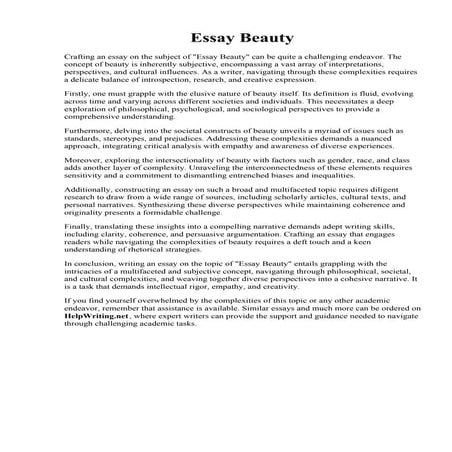 Essay Beauty.pdf | Business | Business and Finance