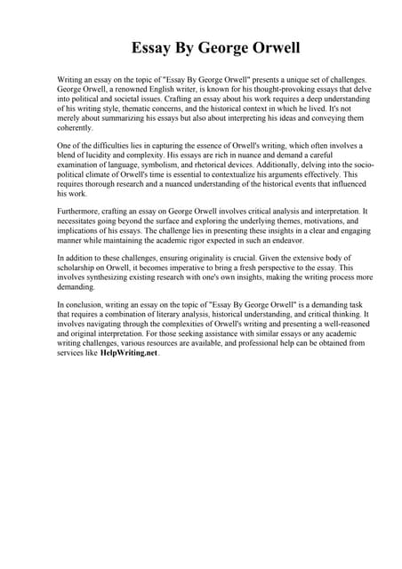 George Orwell 1984 Essays.pdf