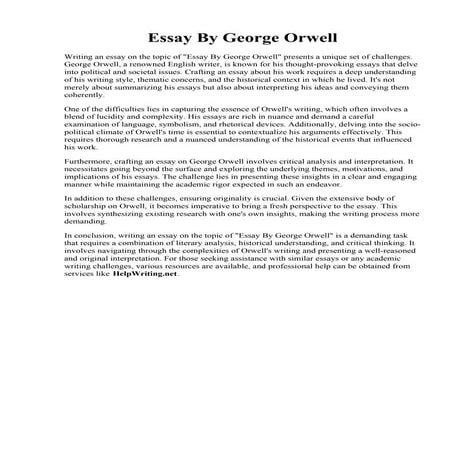 Essay By George Orwell | PDF