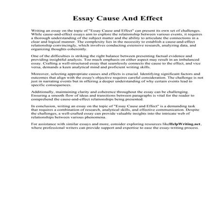 Cause And Effect Essay Example College.pdf