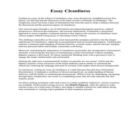 Essay Cleanliness.pdf
