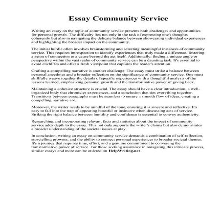 Essay Community Service.pdf | Education