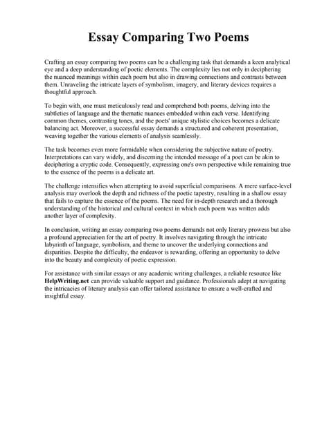 Compare And Contrast Poetry Essay.pdf
