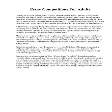 Essay Competitions For Adults.pdf