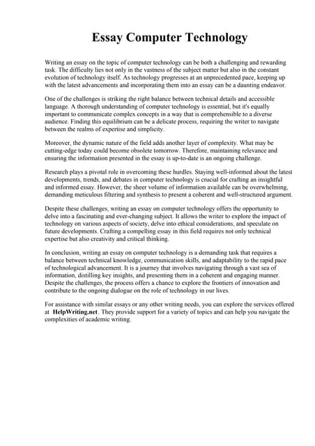 Essay About Computer Technology.pdf Essay About Computer Technology.pdf