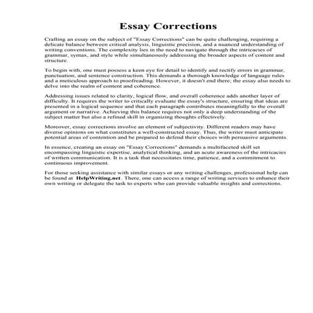 Essay Corrections | PDF