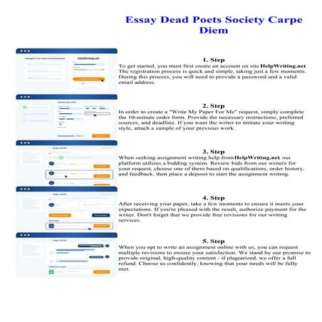 Essay Dead Poets Society Carpe Diem | PDF | Homework and Study | Education
