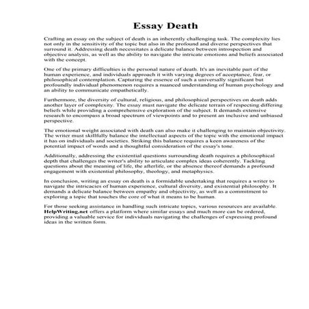 Essay Death | PDF