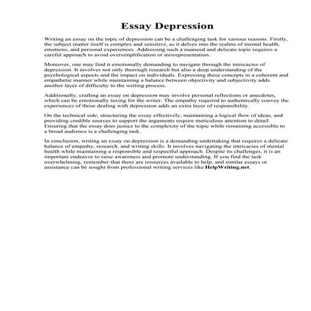 Essay Depression | PDF