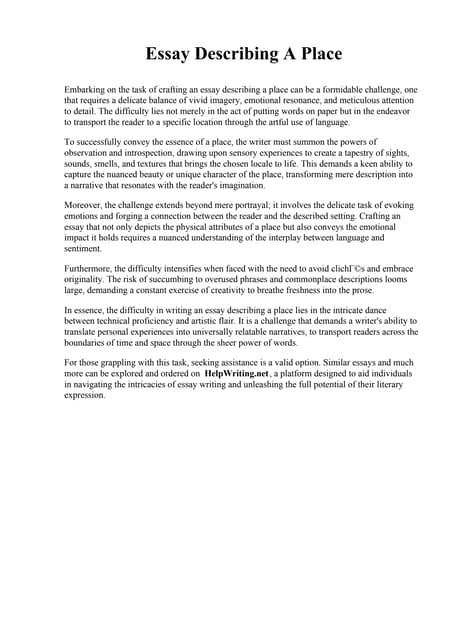 Describe A Place Essay Example.pdf