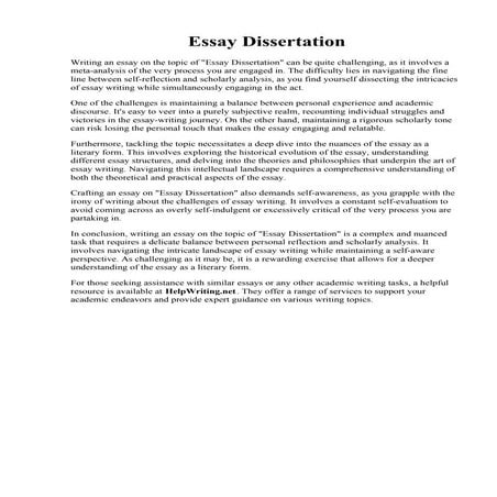 Essay Dissertation | PDF