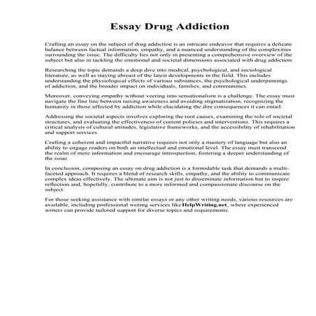 Essay Drug Addiction | PDF