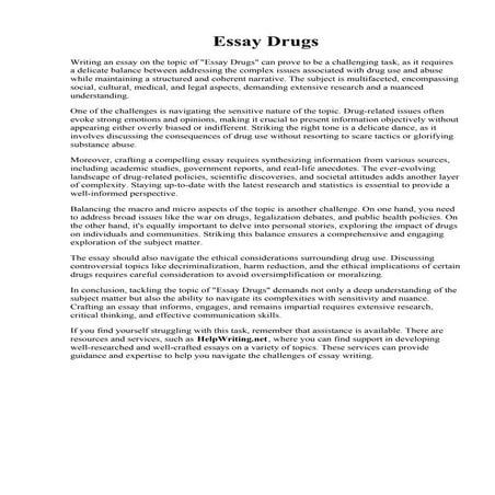 Essay Drugs | PDF