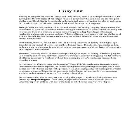 Essay Edit | PDF