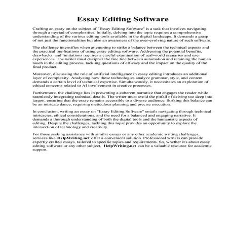 Essay Editing Software | PDF