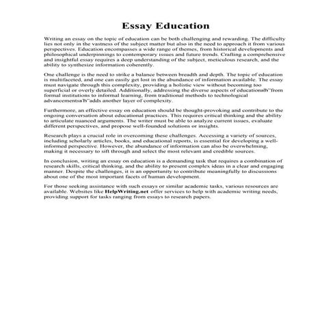 Essay Education. Amazing High School Essay Thatsnotus | PDF