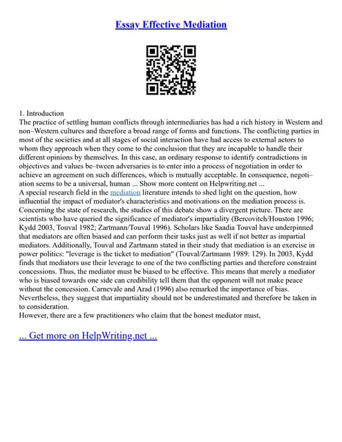 Mediation Summary Handout | PDF