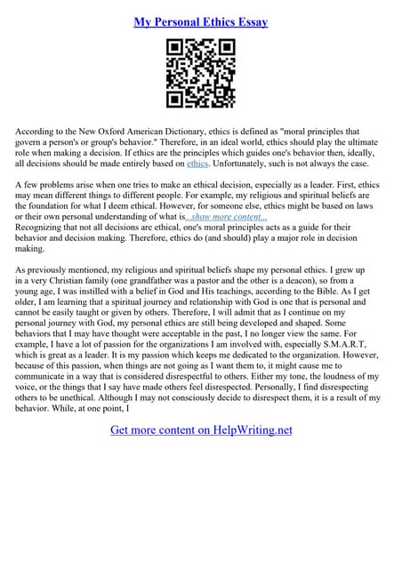 Essay On Ethics | PPT