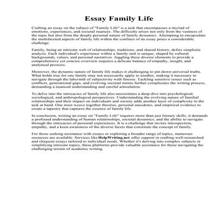 Essay Family Life | PDF