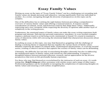 Essay Family Values | PDF