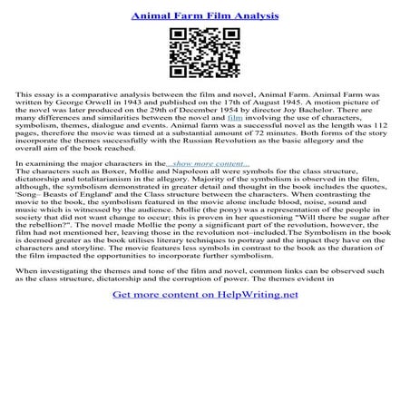 Essay For Animal Farm | PDF