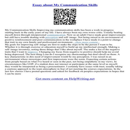 Essay For Communication | PDF