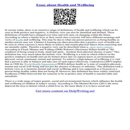 Essay On Good Health | PDF