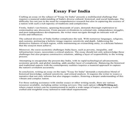Essay For India.pdf