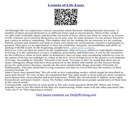 Essay For Life | PDF