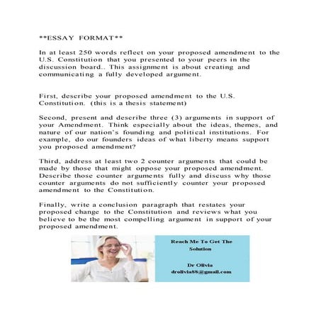 ESSAY FORMATIn at least 250 words reflect on your proposed a | DOCX