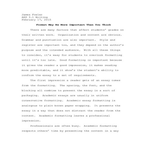 Essay formatting example | PDF