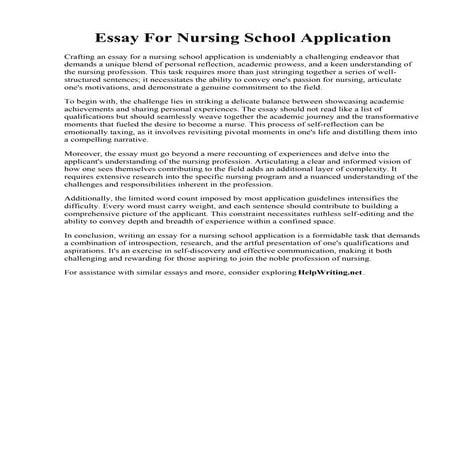 Essay For Nursing School Application. . 004 Essay Example Sample ...