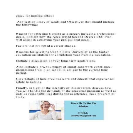 essay for nursing school Application Essay of Goals and Objecti.docx