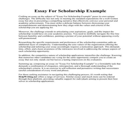 Essay For Scholarship Example | PDF