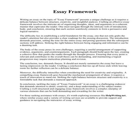 Essay Framework | PDF
