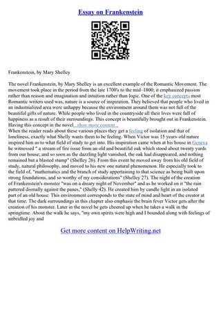 Romanticism & frankenstein | PPT