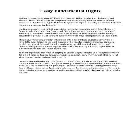 Essay Fundamental Rights. Bellingham Technical College | PDF